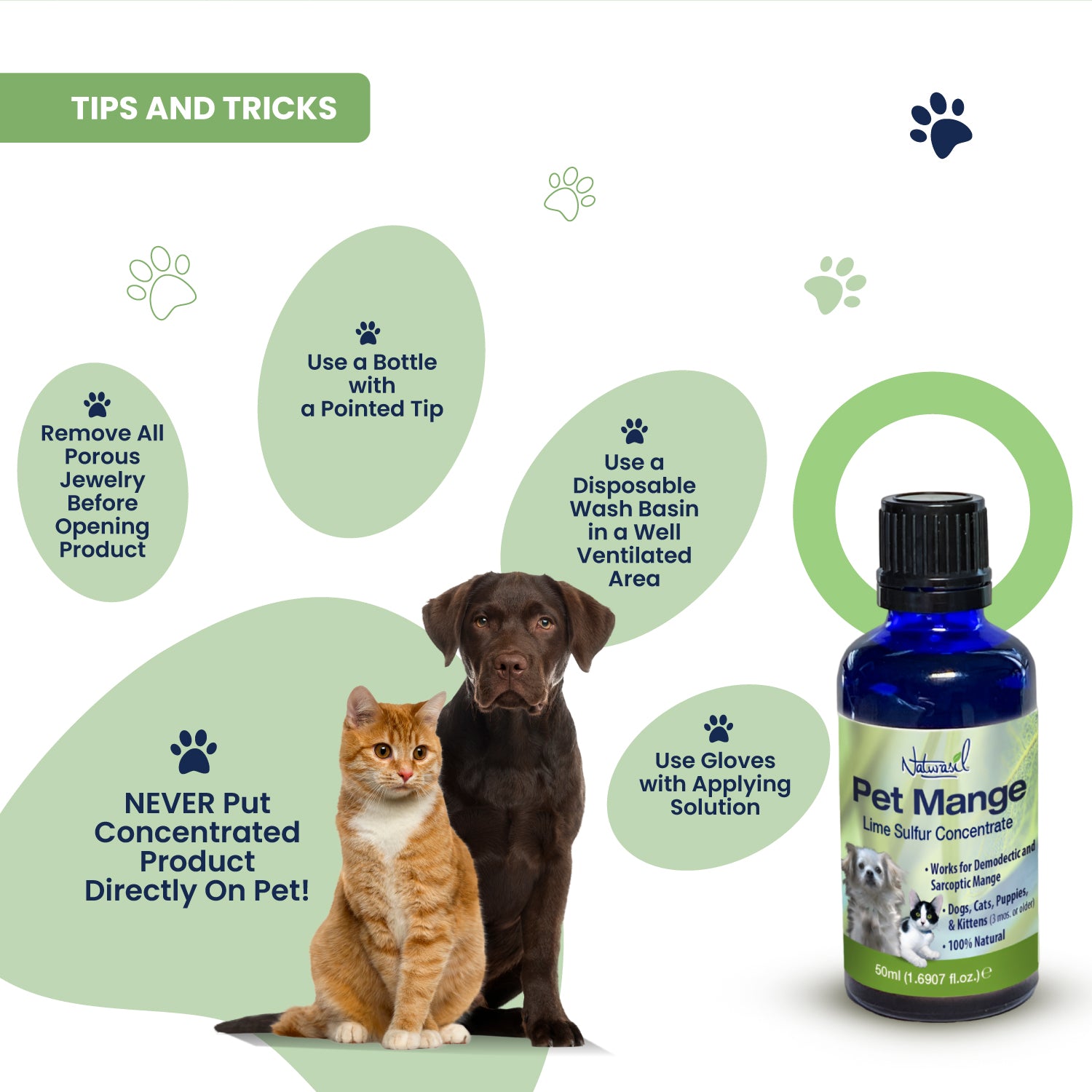 Pet Mange Treatment for Sarcoptic and Demodectic Mange | 50 mL – Naturasil