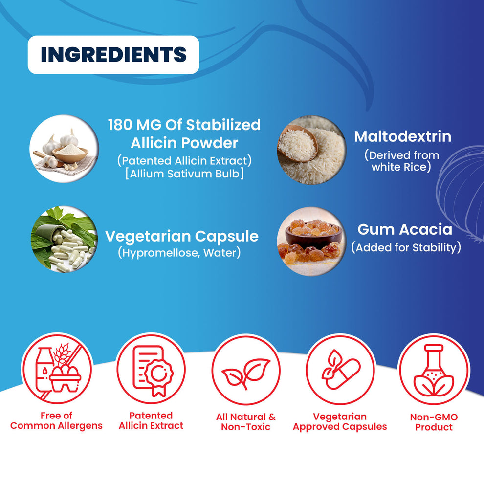 Mega Allicin 100% Allicin from Premium Garlic Made from a Patented and ...