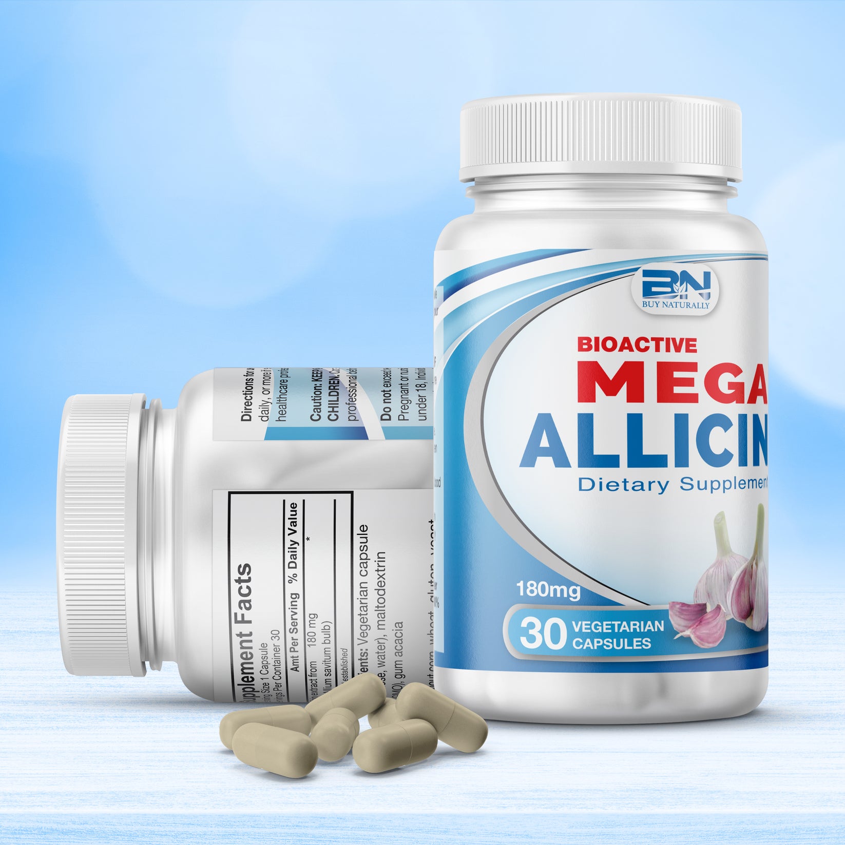 Mega Allicin 100% Allicin from Premium Garlic Made from a Patented and ...