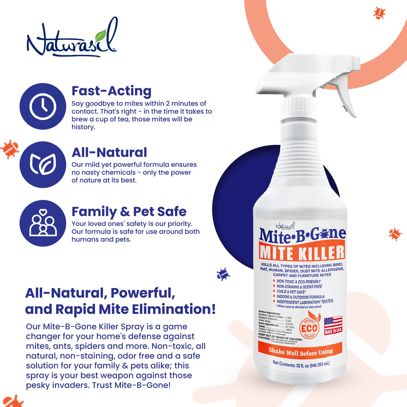 Mite-B-Gone Mite Killer Spray 32oz – Naturasil