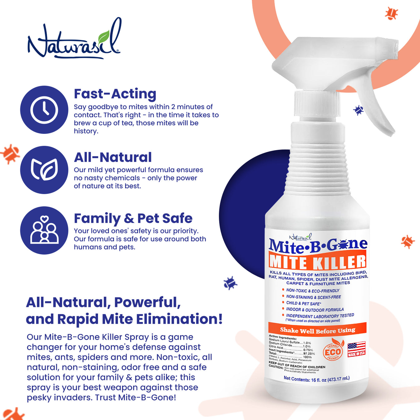 Mite-B-Gone Mite Killer Spray 16oz – Naturasil