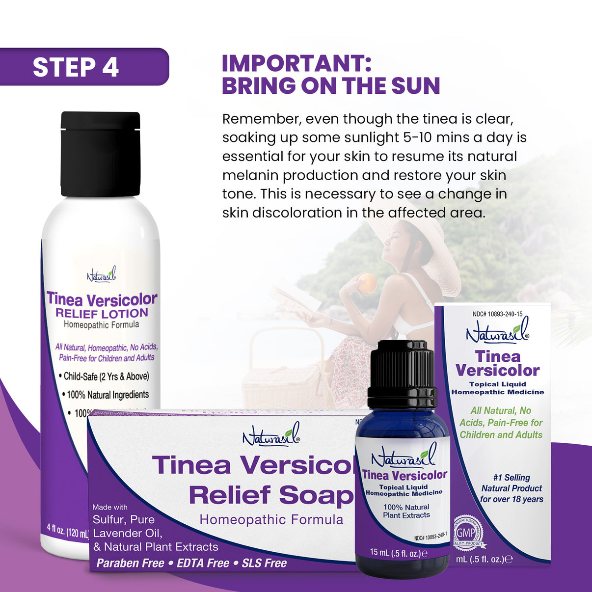 Naturasil Tinea Versicolor Treatment Kit | 4oz Tinea Versicolor 10% ...