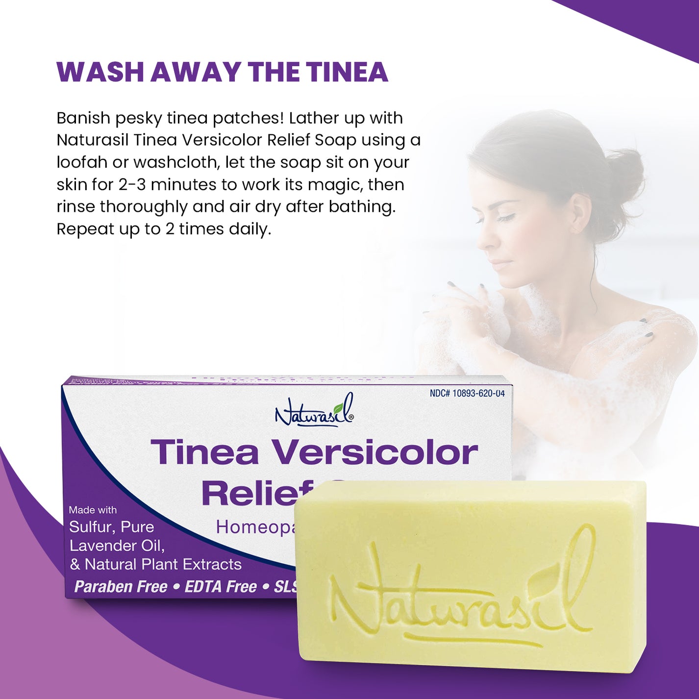 Naturasil Tinea Versicolor 10% Sulfur Medicated Soap | 4oz Bar (2 Pack ...