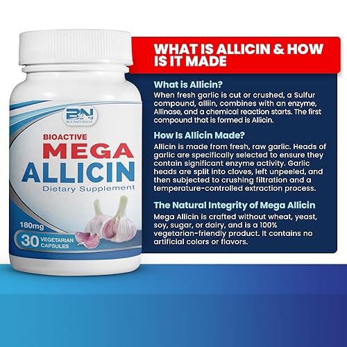 Mega Allicin 100% Allicin from Premium Garlic Made from a Patented and ...