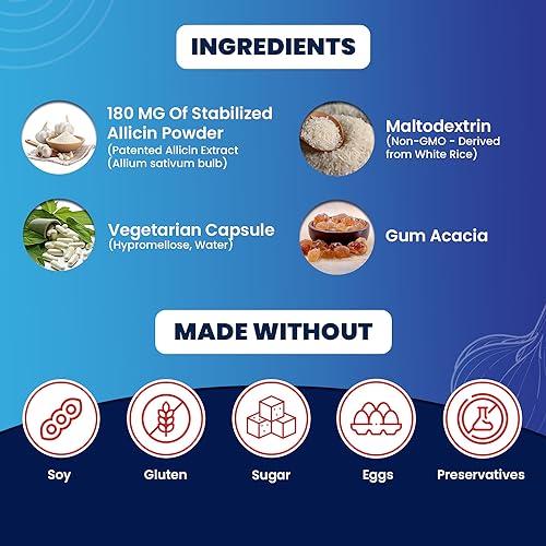Mega Allicin 100% Allicin from Premium Garlic Made from a Patented and ...
