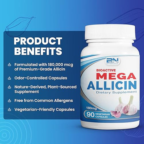 Mega Allicin 100% Allicin from Premium Garlic Made from a Patented and ...